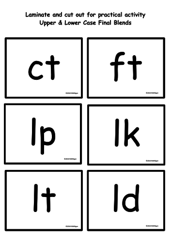 Final Consonant Blends Cluster Activities Flash cards Worksheets Game ...