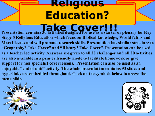 Religious Education? Take Cover! | Teaching Resources