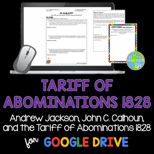 Andrew Jackson, John C. Calhoun, and the Tariff of Abominations 1828 ...