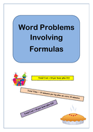 Word problems involving formulas | Teaching Resources