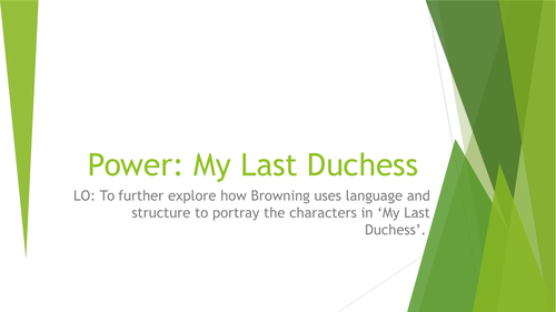 My Last Duchess | Teaching Resources