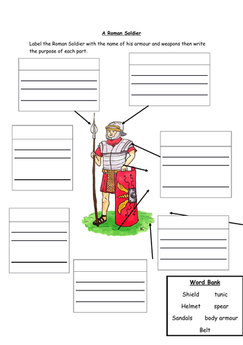 Labelling Roman Soldier | Teaching Resources