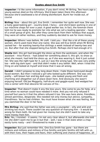 Lesson on Eva Smith in An Inspector CAlls | Teaching Resources