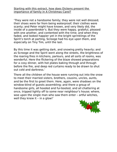 LESSONS 11 TO 16 OF A CHRISTMAS CAROL SCHEME DICKENS - STAVE 3 - KS4 ...
