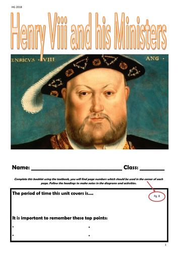 Henry Viii and his Ministers Revision Booklet | Teaching Resources