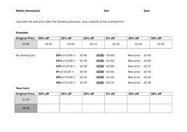 Money: Calculate a Discount - 2 worksheets (KS2) | Teaching Resources