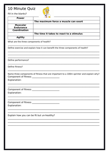 GCSE PE - Edexcel - Component 1 - Bundle of Starter Tasks - Quiz ... GCSE PE - Edexcel - Component 1 - Bundle of Starter Tasks - Quiz ...