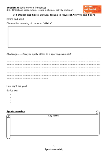 GCSE P OCR - 3.3 Ethical and Socio-Cultural Issues | Teaching Resources