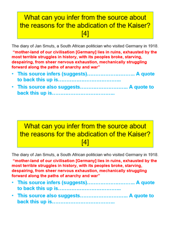 The Legacy of the First World War on Germany - Edexcel GCSE (9-1 ...