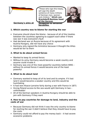 The Treaty of Versailles - Edexcel GCSE (9-1) History Weimar and Nazi ...
