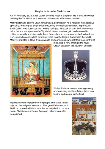Why did Shah Jahan build the Taj Mahal? | Teaching Resources