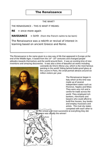Renaissance -An Introduction | Teaching Resources