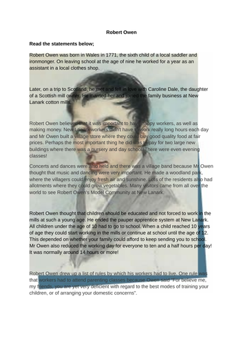 Industrial Revolution - Lesson 2 - Richard Arkwright or Robert Owen ...