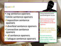 Creative Writing - Sentence Openers | Teaching Resources