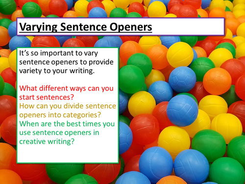Creative Writing - Sentence Openers | Teaching Resources
