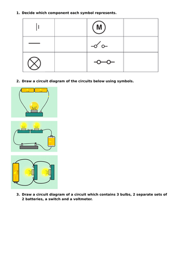 Circuit Diagrams And Symbols Ks3 Aqa Teaching Resources