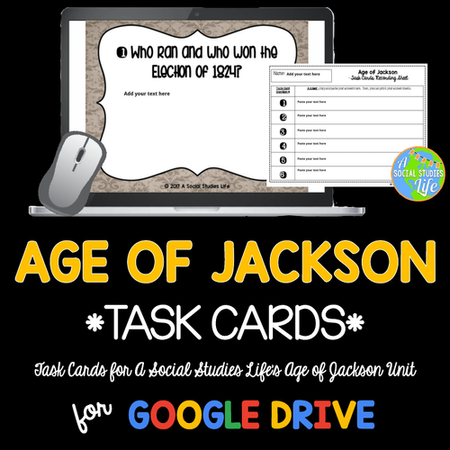 Andrew Jackson Task Cards and Recording Sheet | Teaching Resources