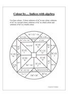 Colour by indices with algebra | Teaching Resources