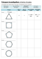 KS3/KS4 Maths: Polygons Investigation and Angles | Teaching Resources