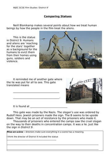 WJEC Film Studies GCSE District 9 | Teaching Resources