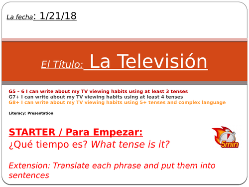 GCSE Spanish - TV Viewing Habits | Teaching Resources