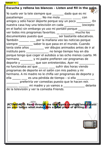 GCSE Spanish - TV Viewing Habits | Teaching Resources