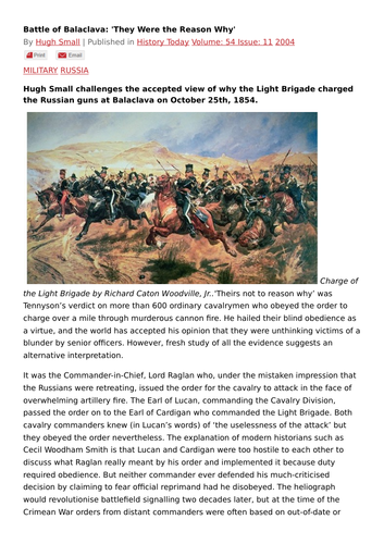 Depth 2 - The Crimean War - 'The British experience of warfare 1790 ...