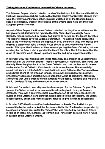 Depth 2 - The Crimean War - 'The British experience of warfare 1790 ...