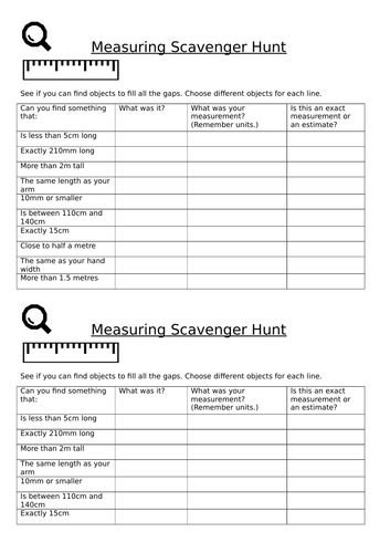 Units of Measure : Classroom Scavenger Hunt | Teaching Resources