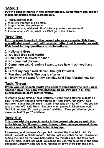 Punctuating Dialogue (Powerpoint & Worksheet) | Teaching Resources