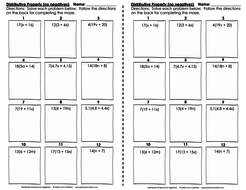 FREE DOWNLOAD - Distributive Property No Negatives Color by Answer ...
