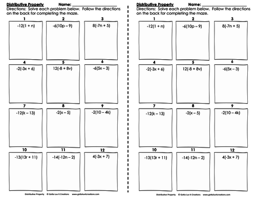 FREE DOWNLOAD - Distributive Property With Negatives Color by Answer ...