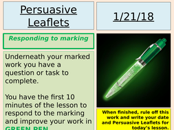 Persuasive Writing - Leaflets | Teaching Resources