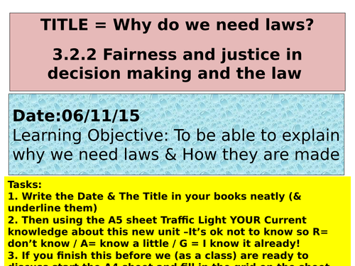 How laws are made | Teaching Resources