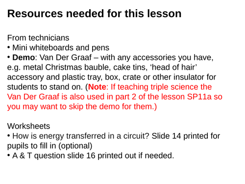 Current, Charge and Energy SP10c CP9c Edexcel 9-1 GCSE Physics ...