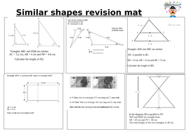Similar shapes higher/foundation GCSE revision mat | Teaching Resources