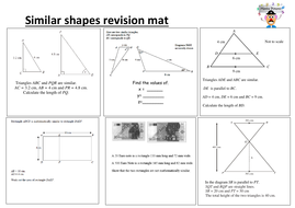 Similar shapes higher/foundation GCSE revision mat | Teaching Resources