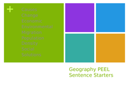 Geography Concepts PEEL sentence starters | Teaching Resources