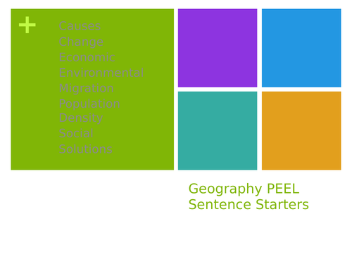 Geography Concepts PEEL sentence starters | Teaching Resources
