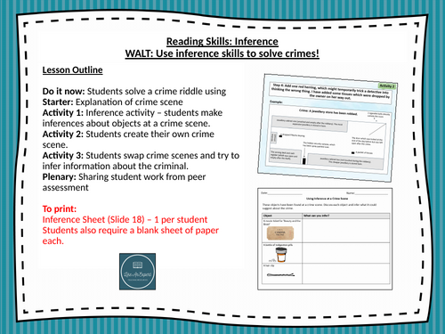 Engaging Inference Lesson on Crime Scene Analysis – Fully Resourced ...