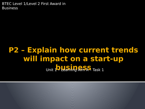 BTEC Level 2 First Award in Business Unit 1 Learning Aim A, B and C ...