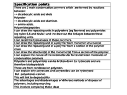 New A level Chemistry Condensation polymer work | Teaching Resources