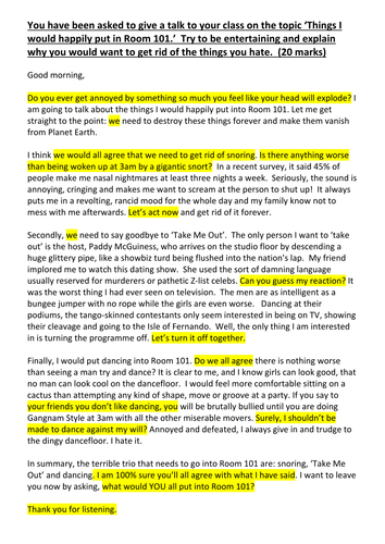 GCSE English Language - writing a SPEECH (mobile phones & Room 101 ...