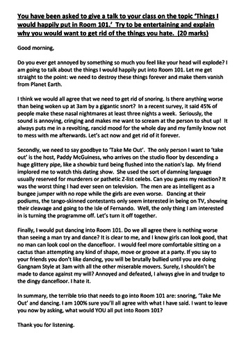 GCSE English Language - writing a SPEECH (mobile phones & Room 101) | Teaching Resources