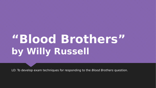 GCSE Question "Blood Brothers" | Teaching Resources