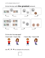 Compare money amounts, Year 2, differentiated 2 ways | Teaching Resources