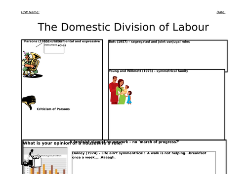 Sociology- Couples: The Domestic Division of Labour | Teaching Resources