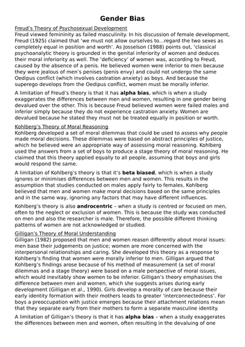 Gender Bias Studies (A2 Psychology) | Teaching Resources