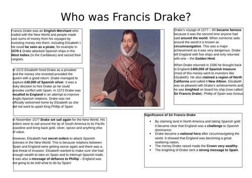 Edexcel: Elizabeth - Francis Drake | Teaching Resources