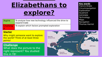 Edexcel: Elizabeth - explorers | Teaching Resources